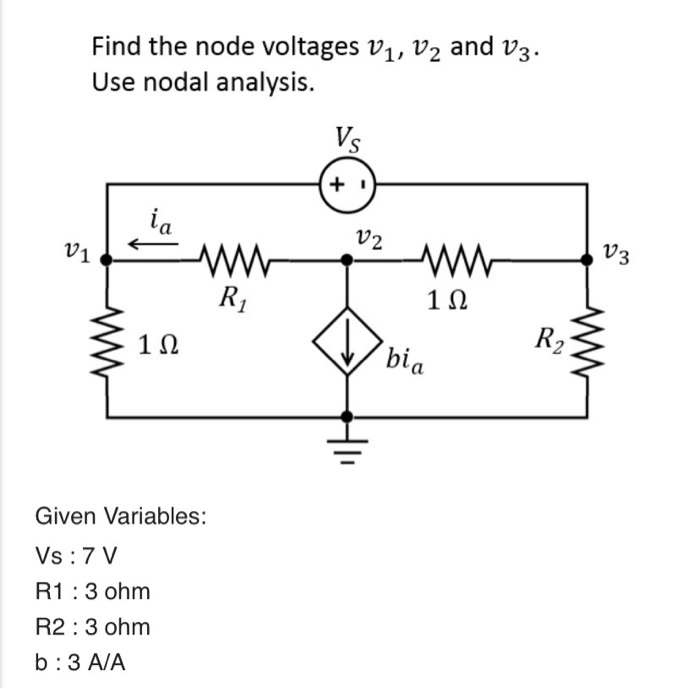 Solved Find node voltages V1, V2, and V3 using node | Chegg.com
