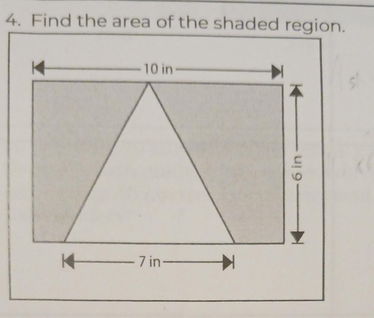 Solved 4. Find the area of the shaded region. | Chegg.com
