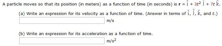 Solved A particle moves so that its position (in meters) as | Chegg.com