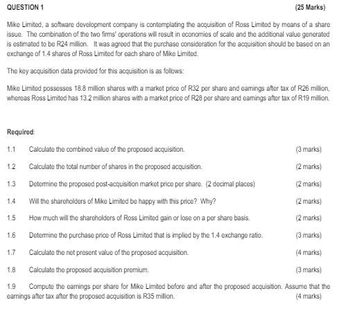 Solved QUESTION 1(25 ﻿Marks)Mike Limited, a software | Chegg.com