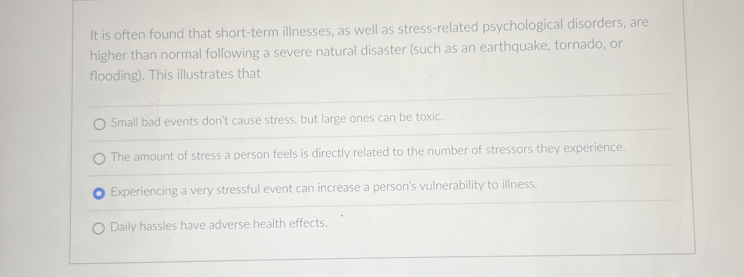 Solved It is often found that short-term illnesses, as well | Chegg.com