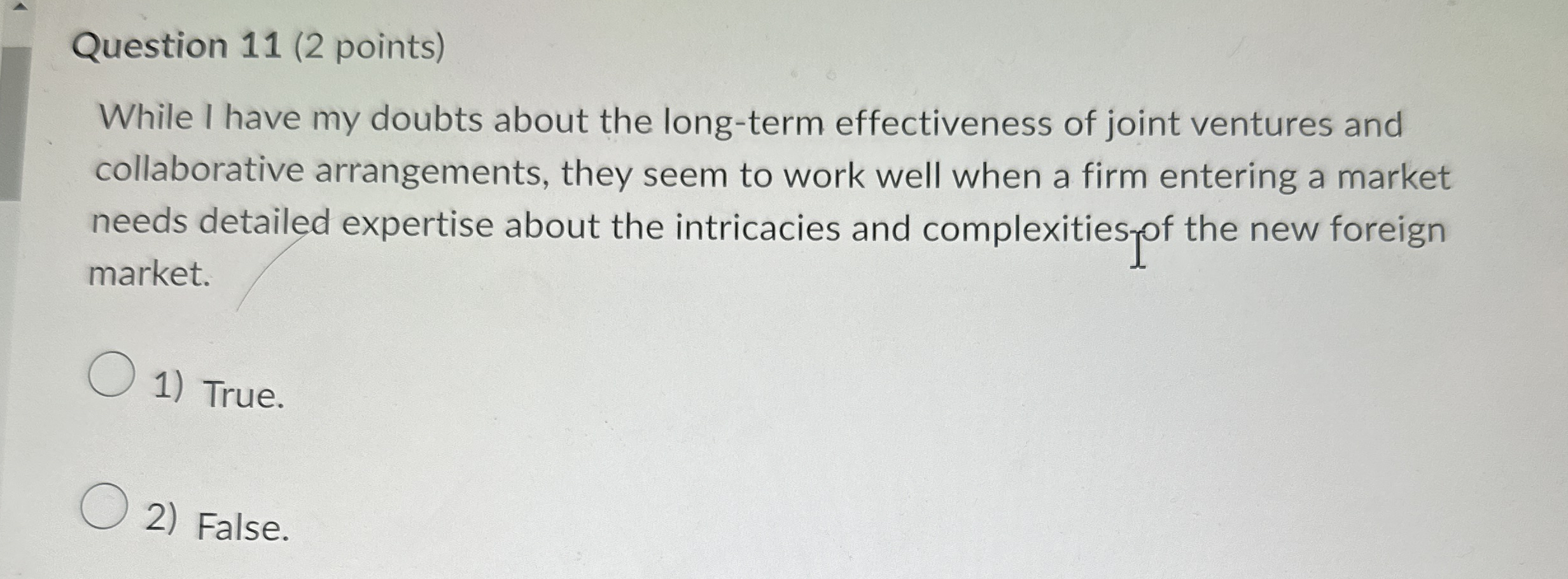 Solved Question 11 (2 ﻿points)While I have my doubts about | Chegg.com