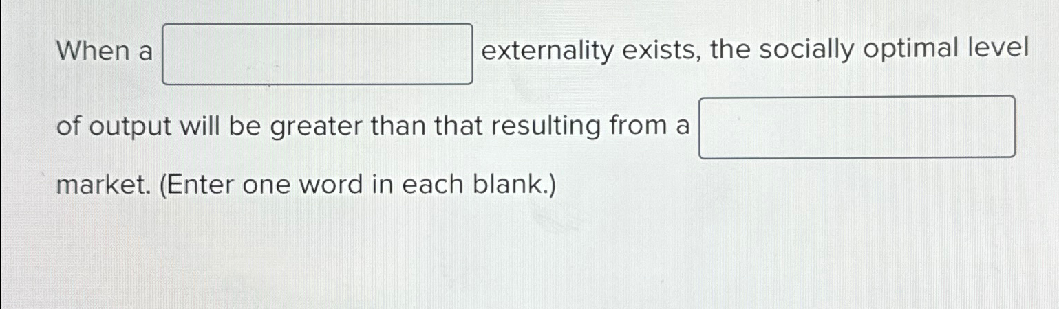 Solved When a externality exists, the socially optimal level | Chegg.com