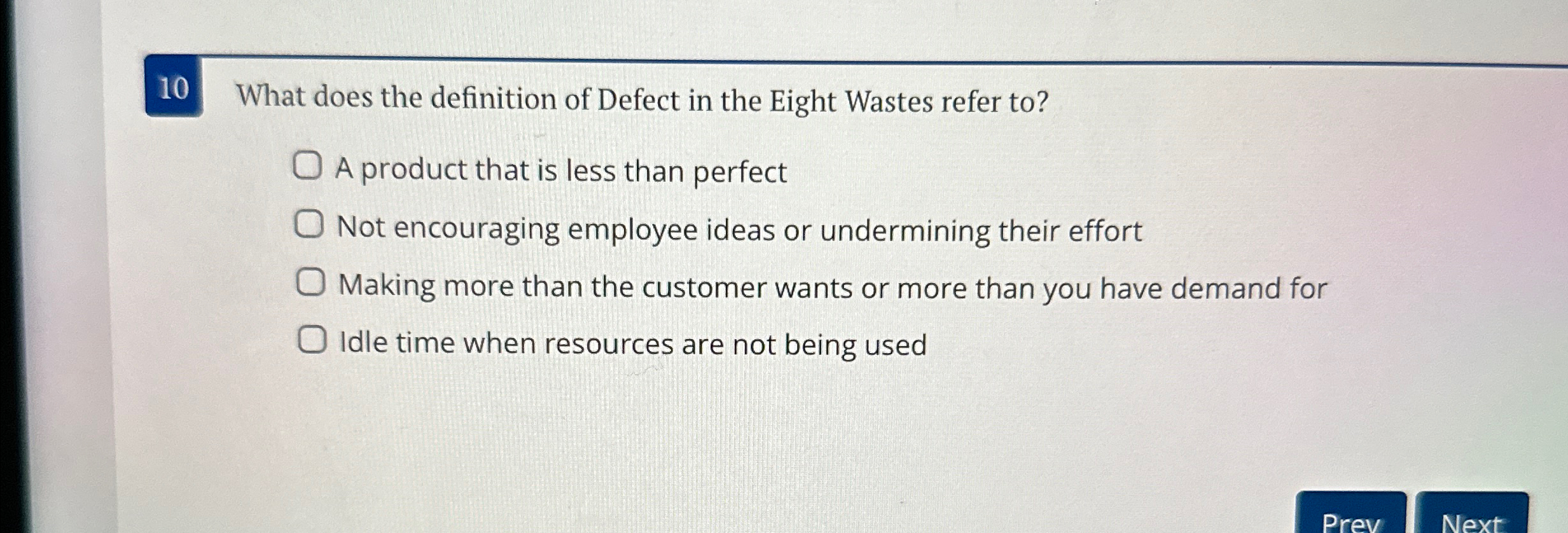 Solved 10 ﻿What does the definition of Defect in the Eight | Chegg.com