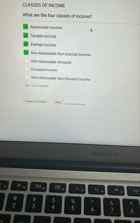 Solved CLASSES OF INCOMEWhat are the four classes of | Chegg.com