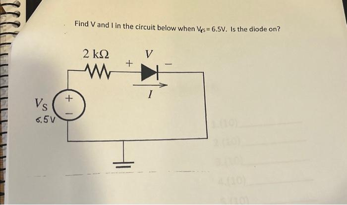 Solved Find V and I in the circuit below when Vds=6.5 V. Is | Chegg.com