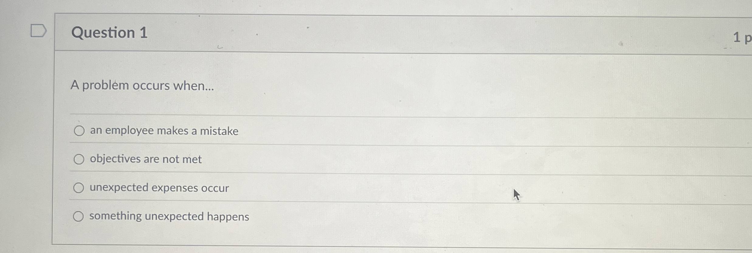 Solved Question 1A problem occurs when...an employee makes a | Chegg.com