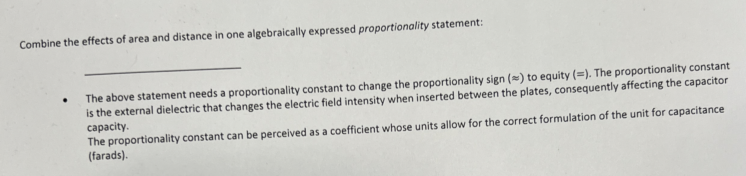 Solved Combine the effects of area and distance in one | Chegg.com