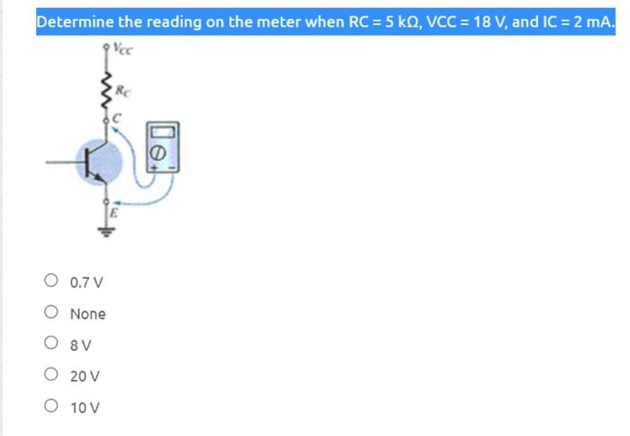 Solved Determine the reading on the meter when RC = 5 k0, | Chegg.com