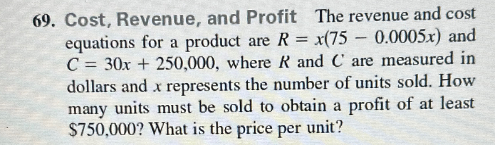 Solved Cost, Revenue, and Profit The revenue and cost | Chegg.com