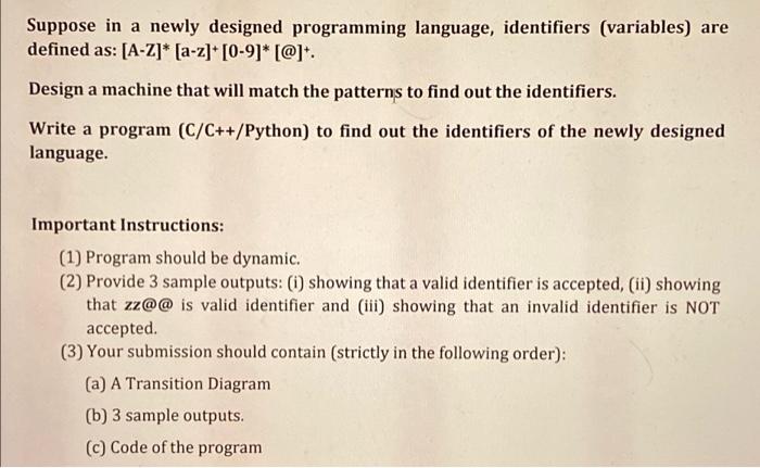 Solved Suppose in a newly designed programming language, | Chegg.com