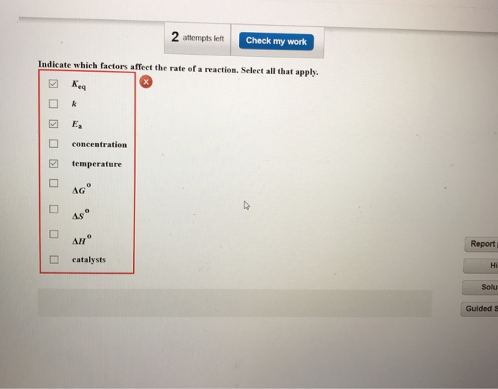 Solved 2 attempts left Check my work Indicate which factors | Chegg.com
