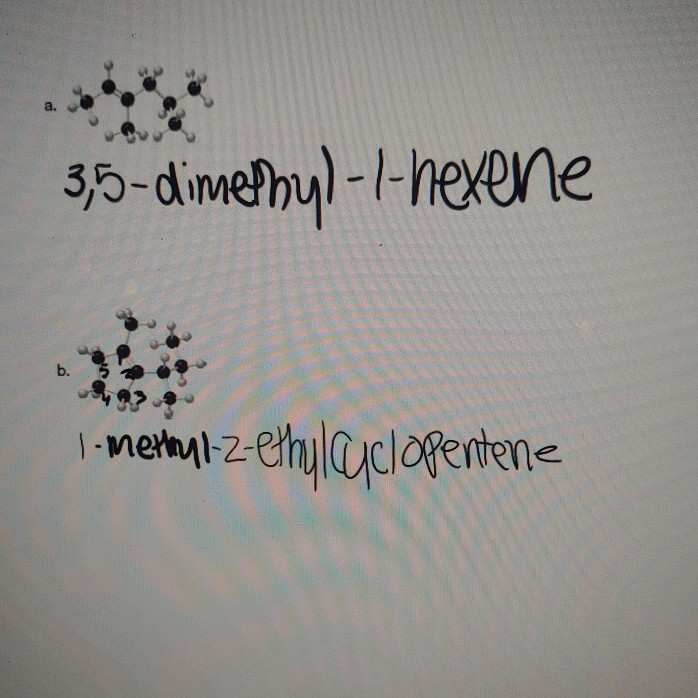 Solved a. *** 3,5-dimethyl-1-hexene b. l- | Chegg.com