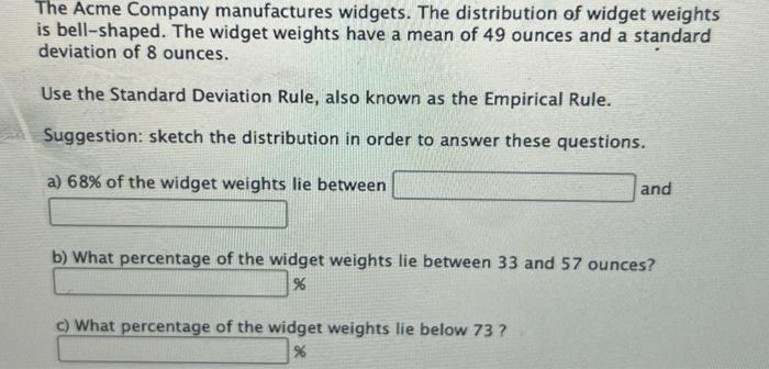 Solved The Acme Company manufactures widgets. The | Chegg.com
