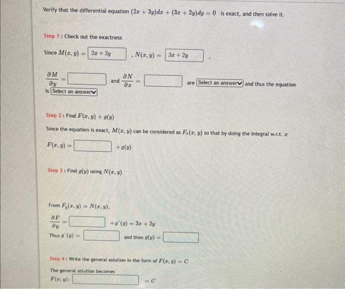 Solved Verify that the differential equation | Chegg.com