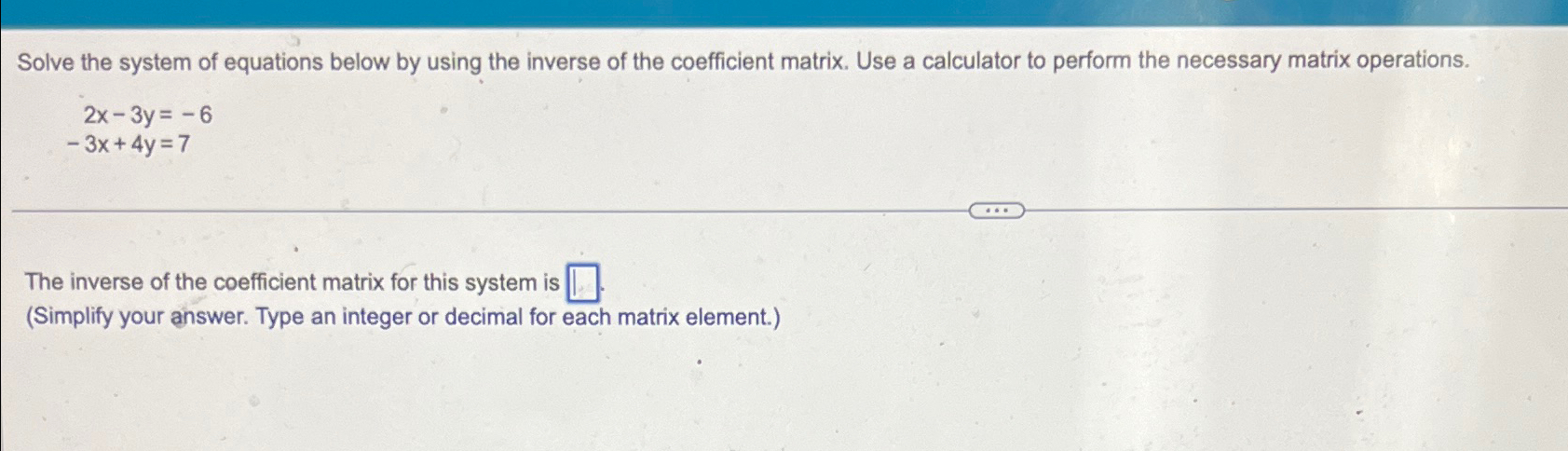 Solved Solve the system of equations below by using the | Chegg.com