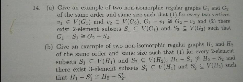 Solved 14. (a) Give an example of two non-isomorphic regular | Chegg.com