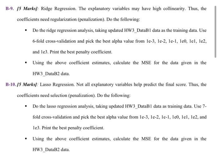 B 6 5 Marks Ols Regression The Hypothesis Is 