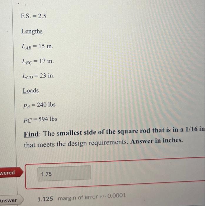 Solved Problem: Design for flexure Statement: A solid square | Chegg.com