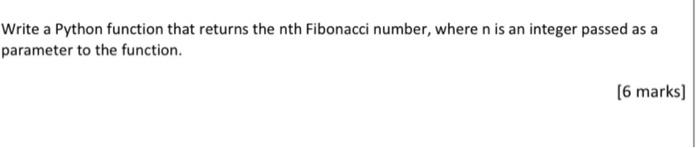 Solved Write a Python function that returns the nth | Chegg.com