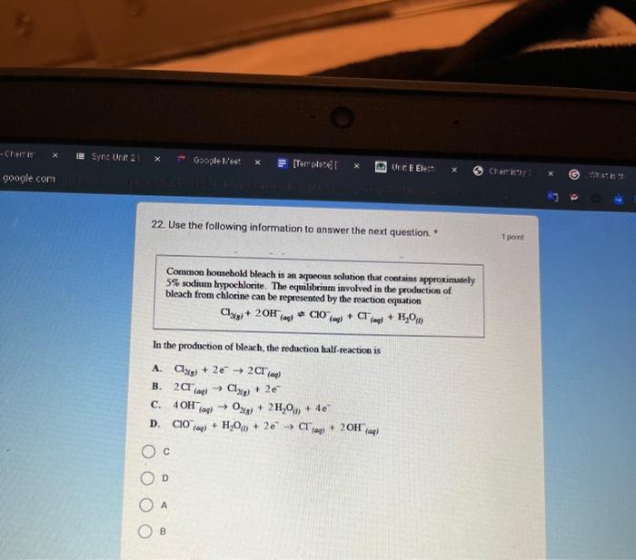 Solved 22. Use the following information to answer the next | Chegg.com