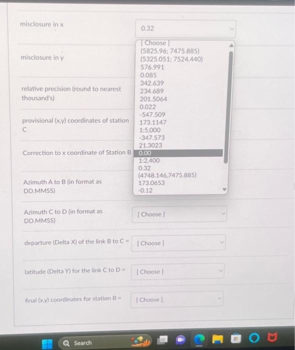 Solved Link Traverse: Bowditch (Compass Rule) Adjustment | Chegg.com