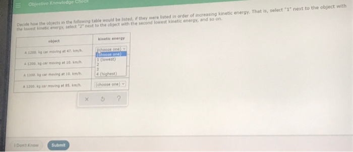 Solved Objective Knowledge Check Decide how the objects in | Chegg.com