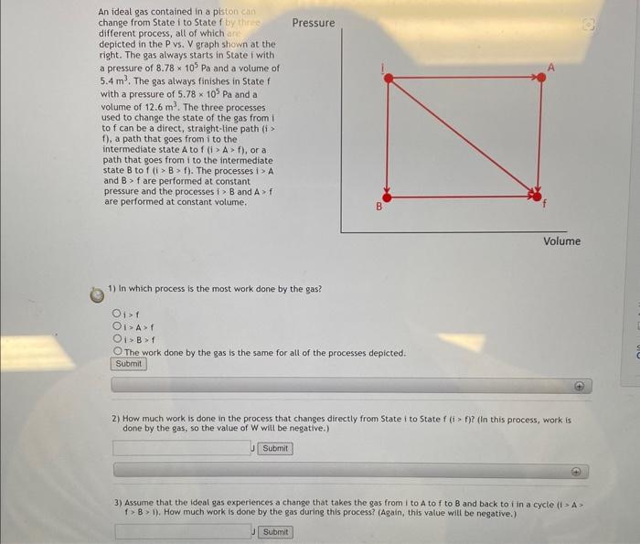 Solved An ideal gas contained in a piston can change from | Chegg.com