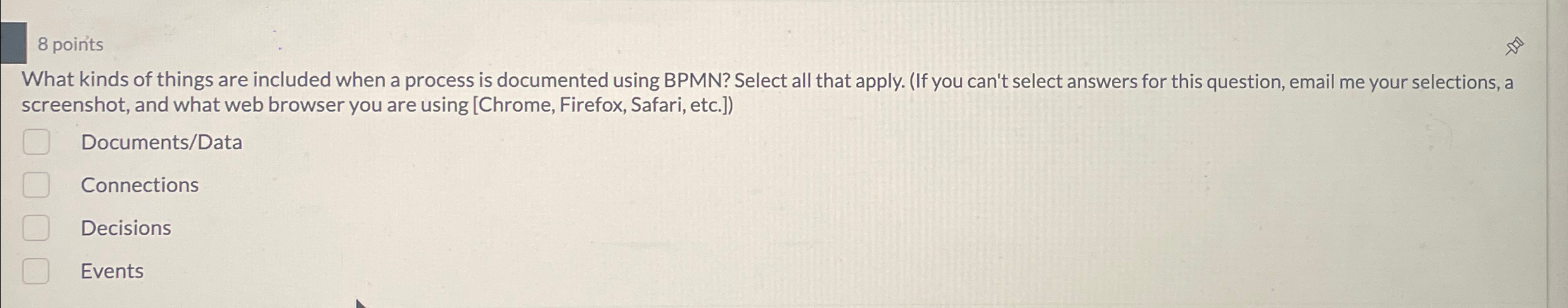 Solved 8 ﻿pointsWhat kinds of things are included when a | Chegg.com