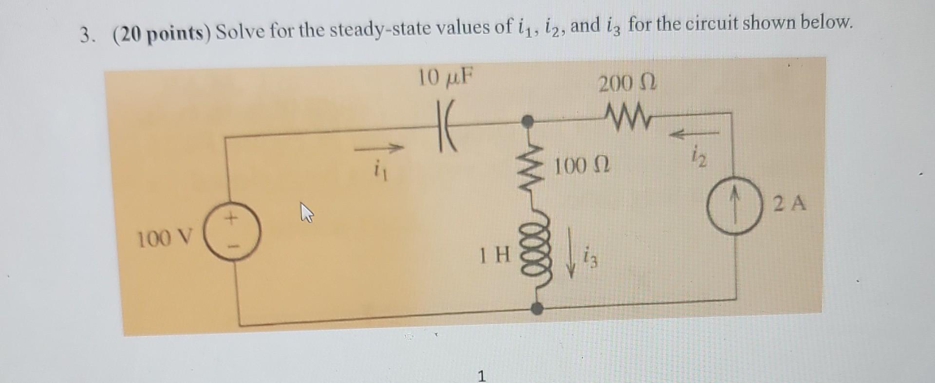 Solved 3. (20 points) Solve for the steady-state values of | Chegg.com