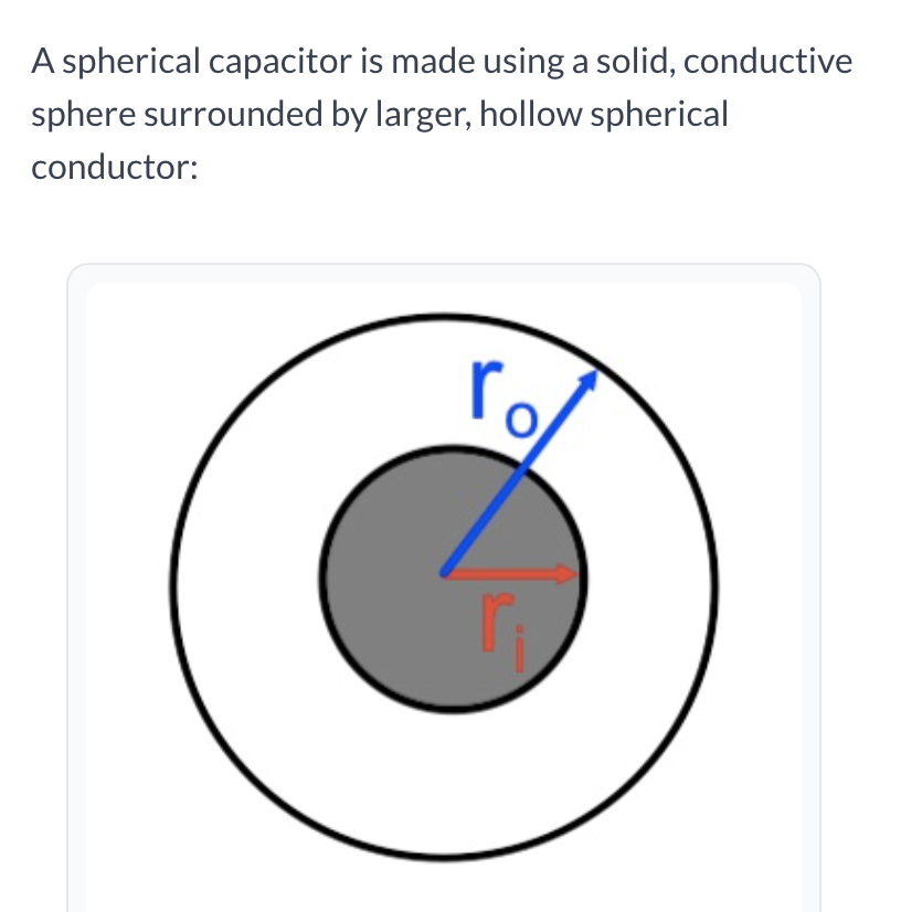 Solved A spherical capacitor is made using a solid, | Chegg.com