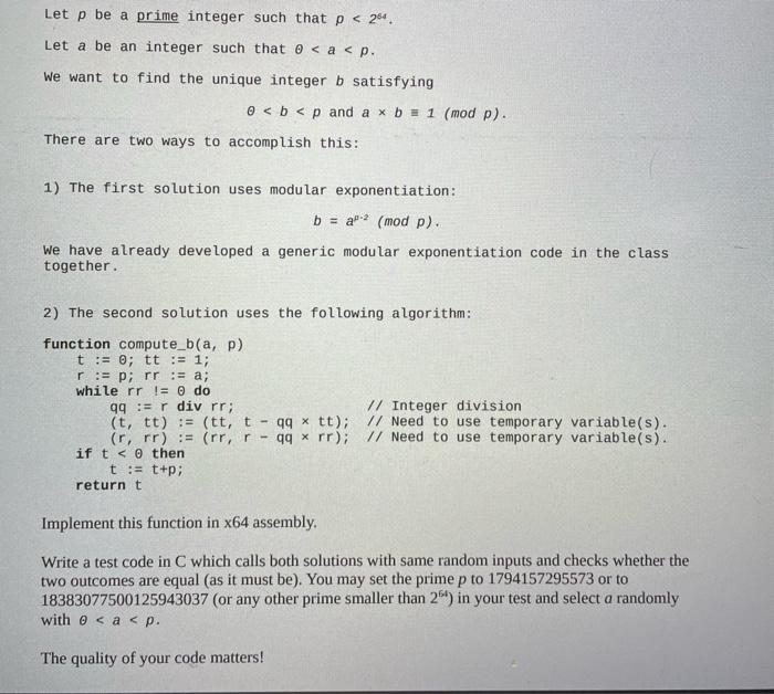 Solved Let p be a prime integer such that p