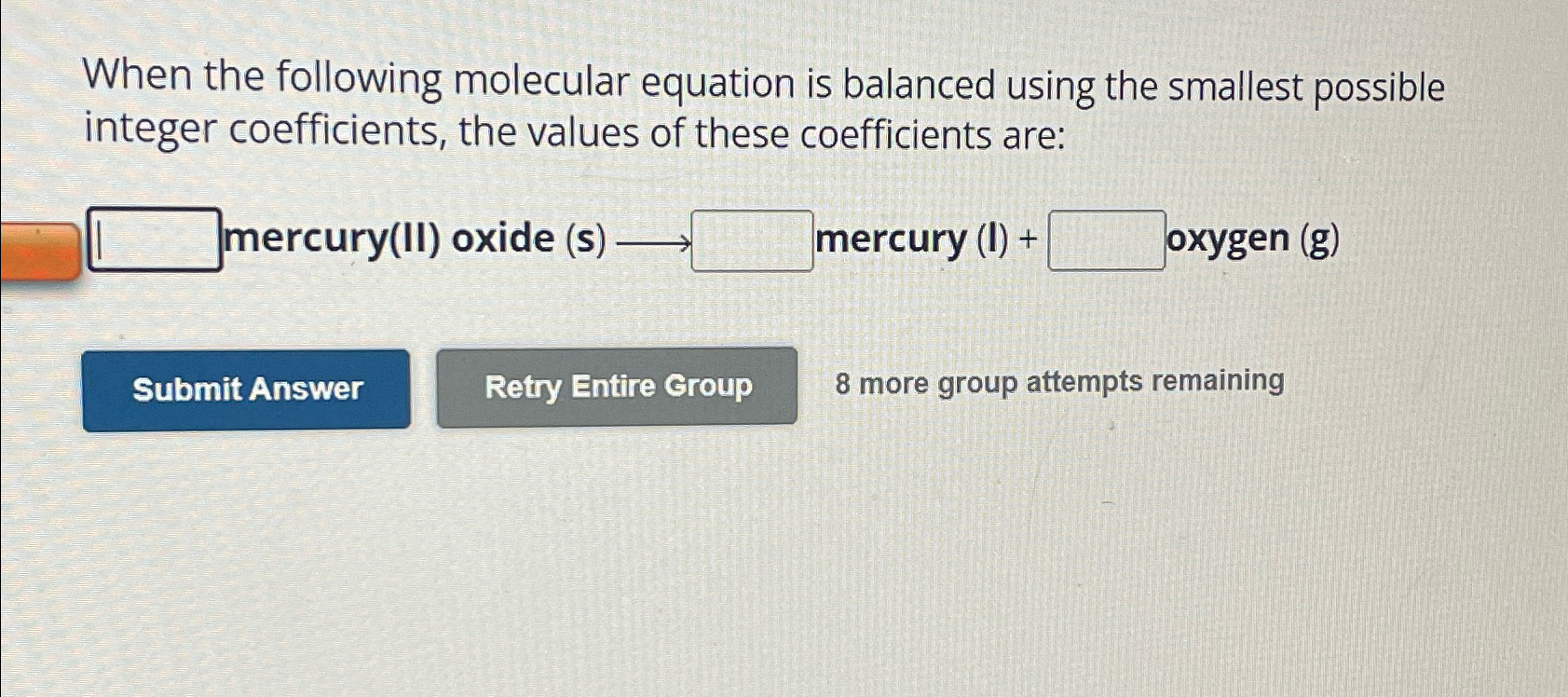 Solved When the following molecular equation is balanced | Chegg.com