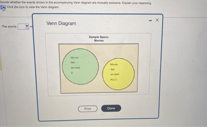 Solved Decide whether the events shown in the accompanying | Chegg.com