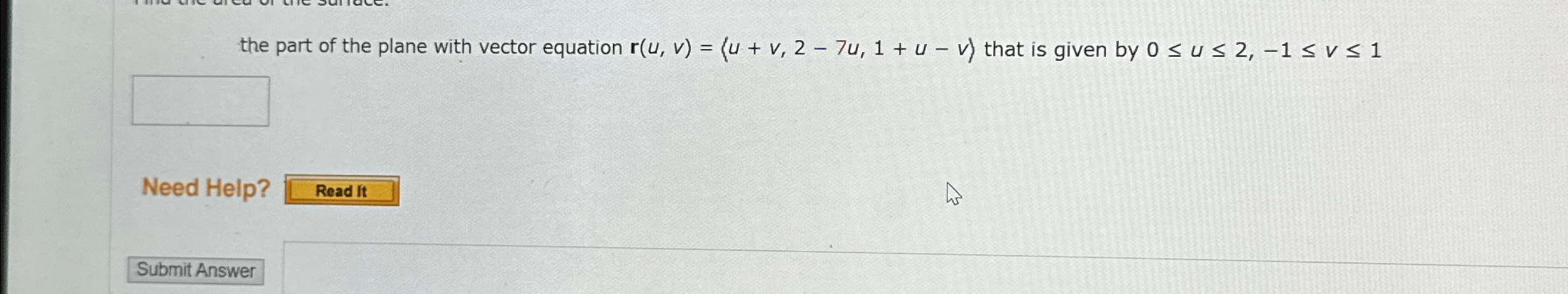 Solved the part of the plane with vector equation | Chegg.com