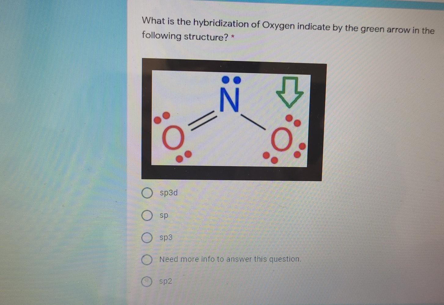 Solved What is the hybridization of Oxygen indicate by the | Chegg.com