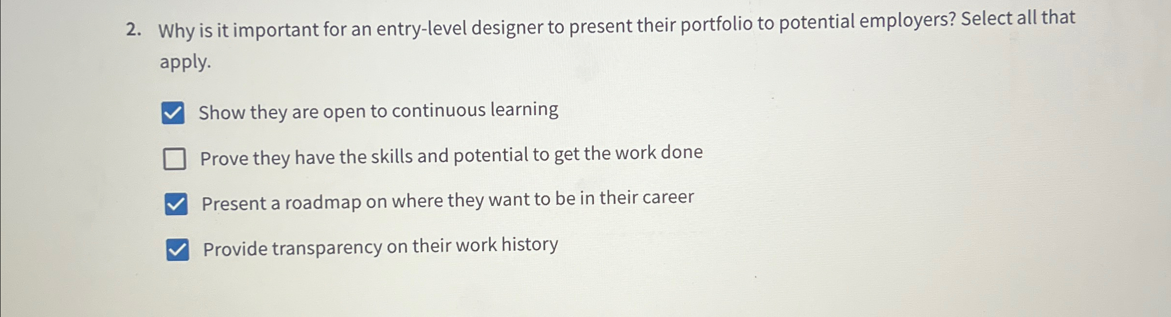 Solved Why is it important for an entry-level designer to | Chegg.com