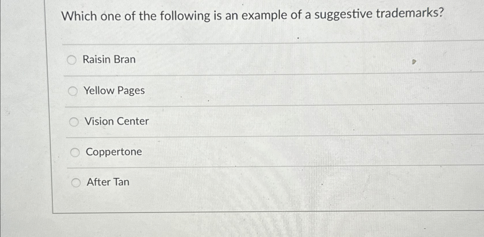 Solved Which one of the following is an example of a | Chegg.com