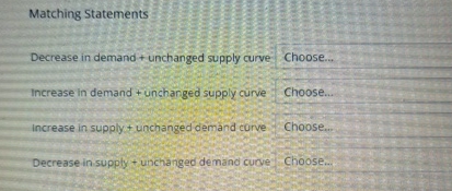 Solved Matching StatementsDecrease in demand + ﻿unchanged | Chegg.com