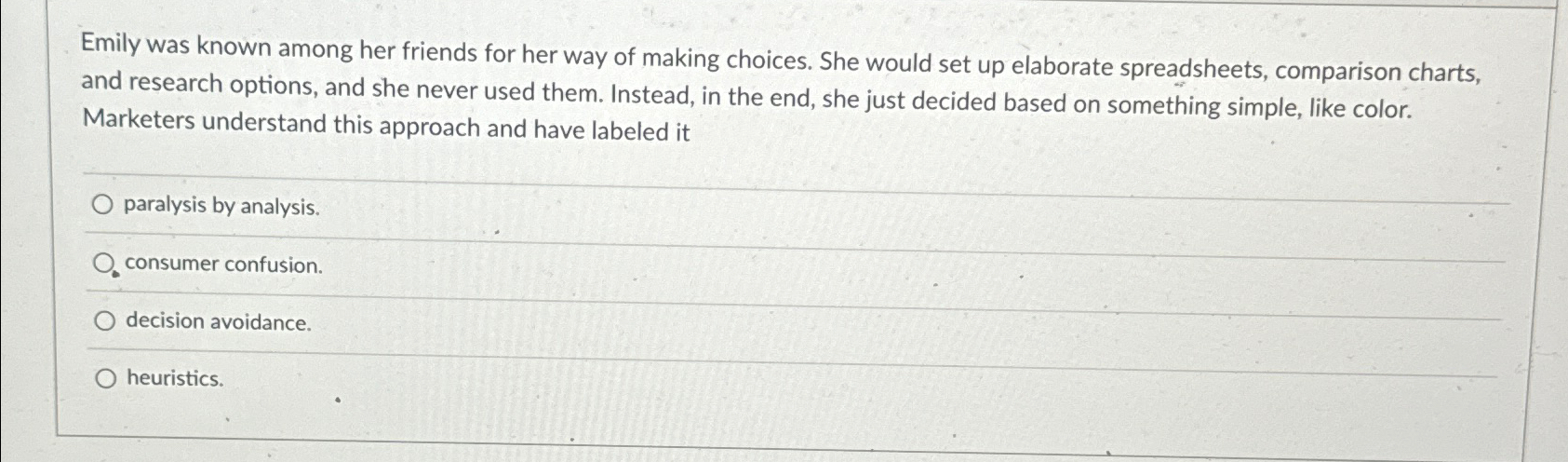 Solved Emily was known among her friends for her way of | Chegg.com