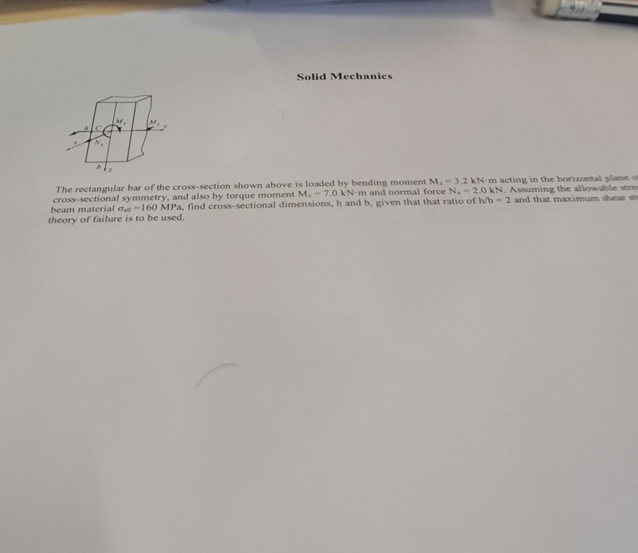 Solved The rectangular bar of the cross-section shown above | Chegg.com