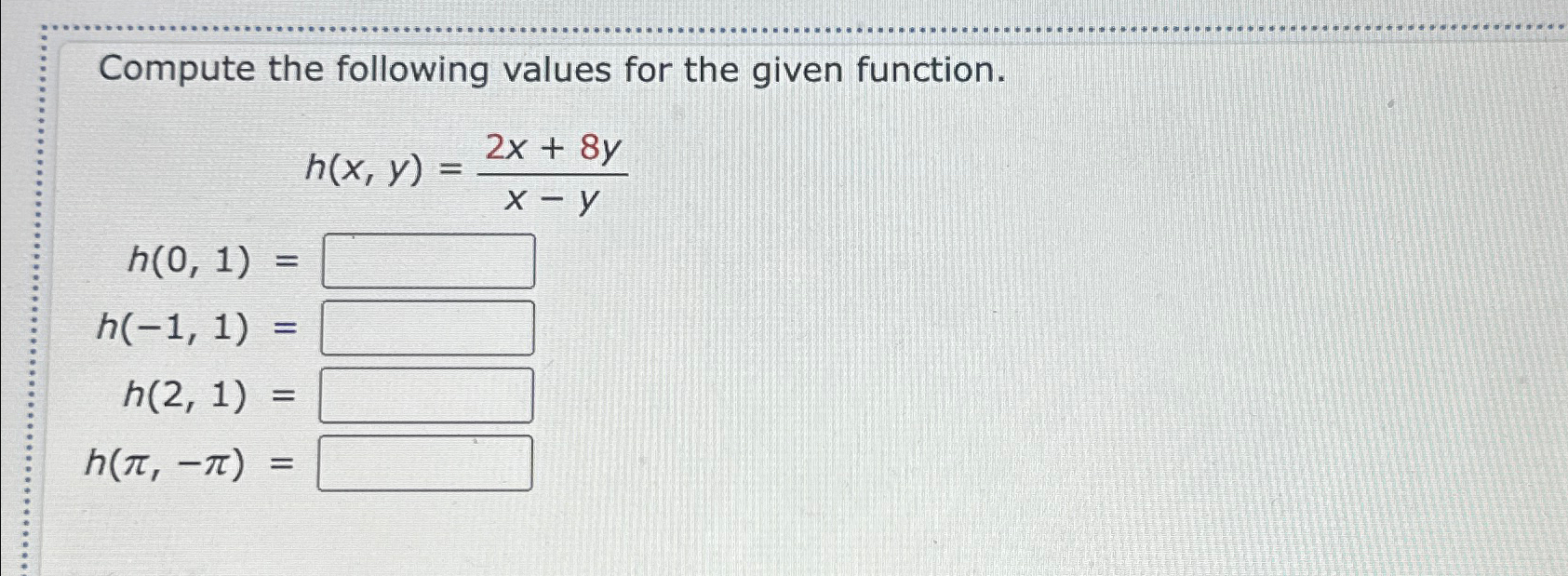 Solved Compute the following values for the given | Chegg.com