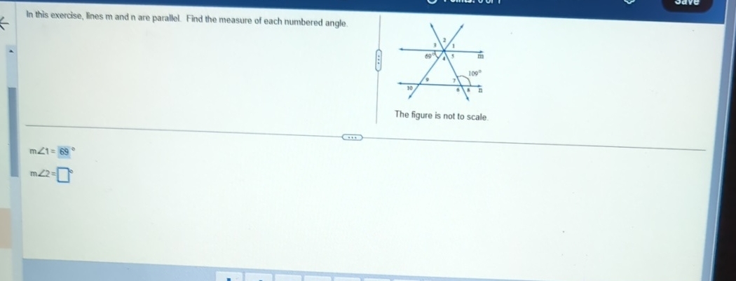 Solved In this exercise, lines m ﻿and n ﻿are parallel. Find | Chegg.com