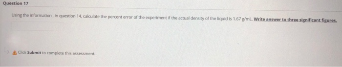 Solved Question 14 Determine the density of an unknown | Chegg.com