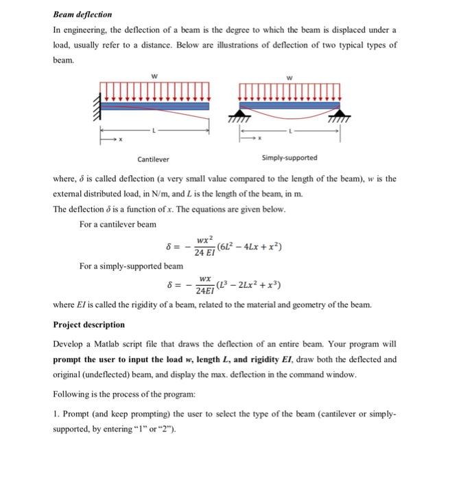 Beam deflection In engineering, the deflection of a | Chegg.com