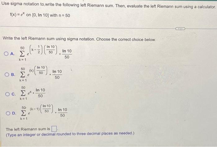 Solved Use sigma notation to, write the following left | Chegg.com