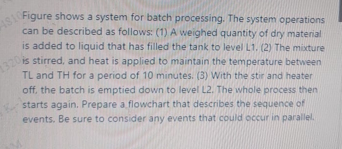 Solved Figure shows a system for batch processing. The | Chegg.com