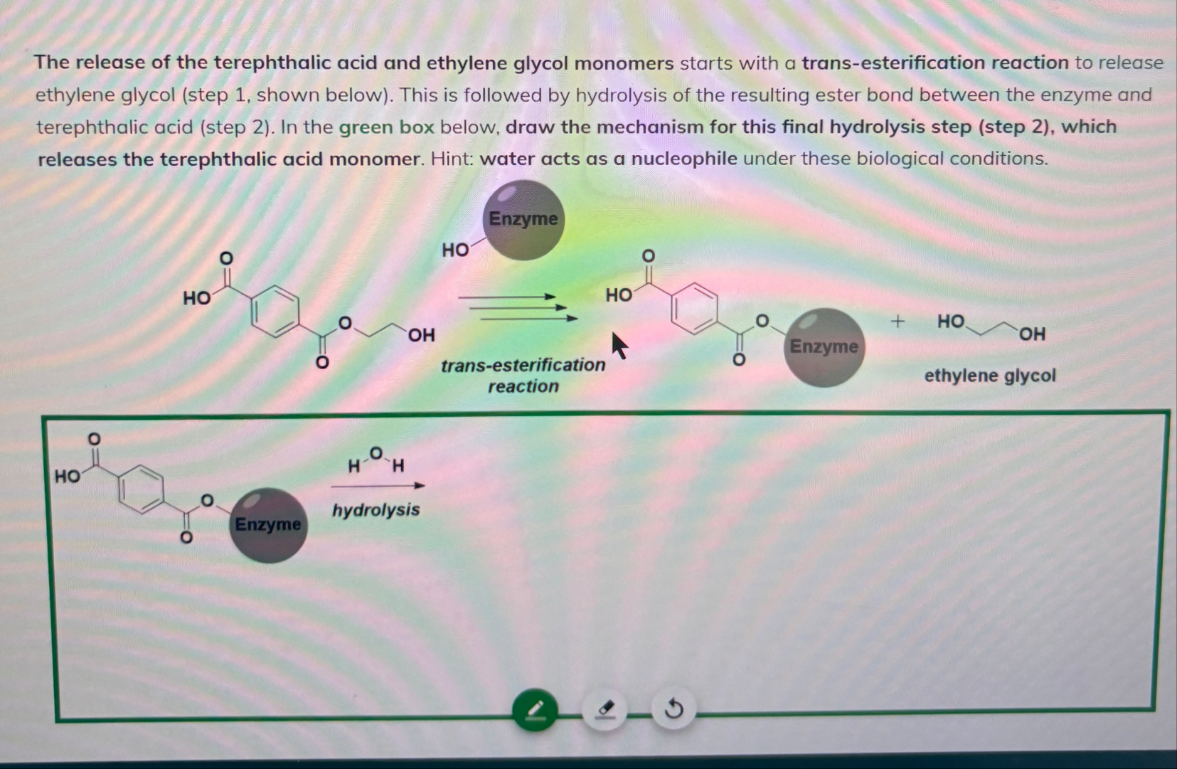 Solved The release of the terephthalic acid and ethylene | Chegg.com