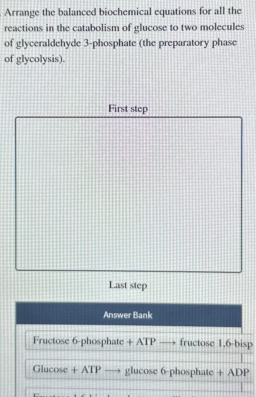 Solved Arrange the balanced biochemical equations for all | Chegg.com