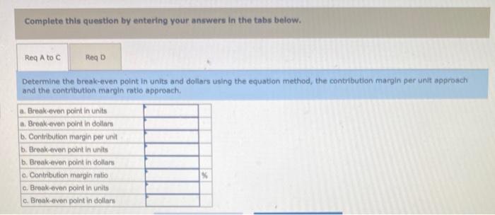 Solved Problem 3-17A (Algo) Determining the break-even point | Chegg.com